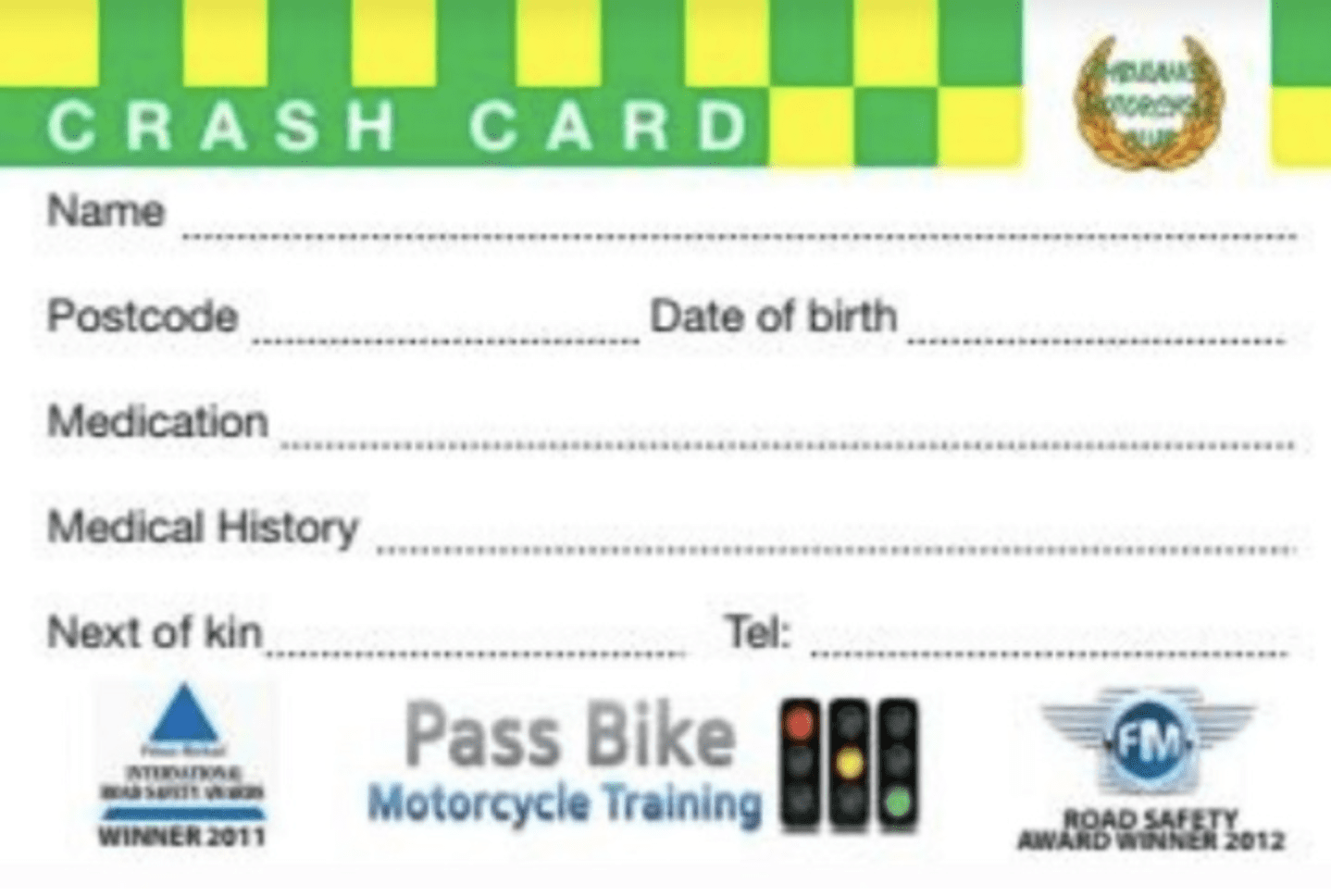 Welsh riders encouraged to carry CRASH card | UKROEd