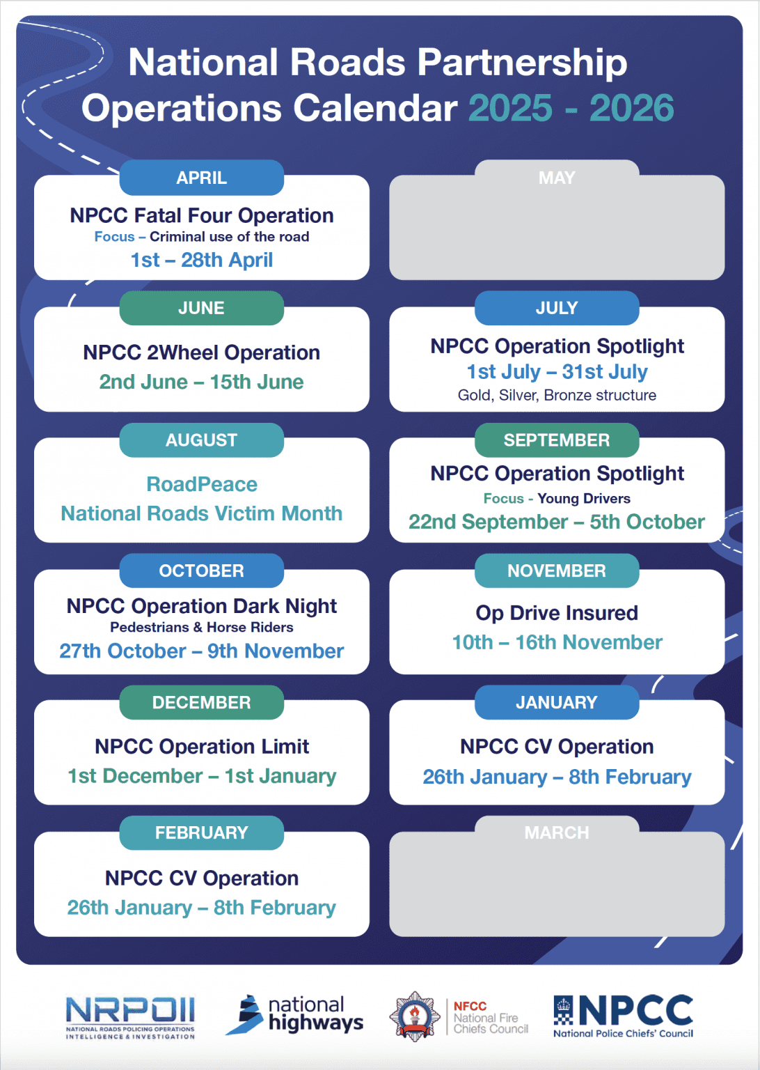 NPCC Operations Calendar 2025-26 | UKROEd